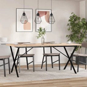 Jídelní stůl s X rámem 180 x 90 x 75,5 cm borové dřevo a ocel 3282766