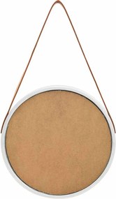 Nástěnné zrcadlo s popruhem 40 cm stříbrné 320362