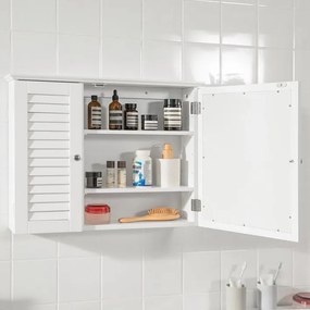 Sobuy SoBuy BZR55-W Zrcadlová skříňka Nástěnná skříňka Koupelnový nábytek Bílá