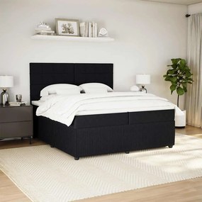 Box spring postel s matrací černá 200x200 cm samet 3294732