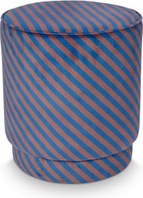 Pip Studio Puf Block Stripe - modrý (Designový taburet)