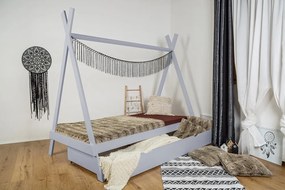 MAXIDO Dětská postel Teepee s přistýlkou 200x90 šedá