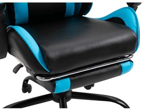 Kancelářské herní křeslo TARUN s podnoží, ekokůže černá a modrá