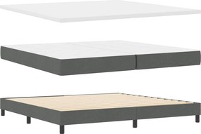 Postel s boxspringem s čelo Tmavě šedá 200 x 200 cm textil 3339983