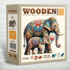 WOODEN CITY Dřevěné puzzle Módní sloni 250 dílků / od 14 let