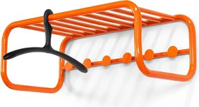 Oranžový kovový nástěnný věšák s poličkou 72 cm Retro – Spinder Design