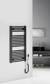Aqualine Aqualine, DIRECT-E elektrické topné těleso, rovné, 450x960 mm, 300 W, černá, ILE94TB