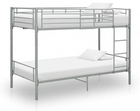 Patrová postel 90x200 cm kov Dekorhome Šedá