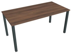 Stůl jednací rovný 160 cm - Hobis Uni UJ 1600 Dekor stolové desky: ořech, Barva nohou: černá