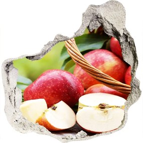 Wallmuralia Nálepka 3D díra Jablka v košíku 75x75 cm