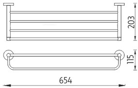 Nimco Police na ručníky, 65 cm UNIX nerez - UNM 13063-10