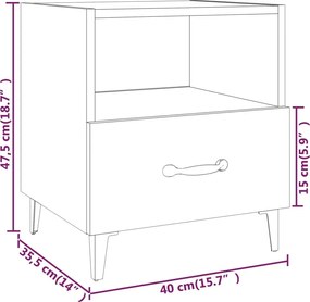 vidaXL Noční stolek kompozitní dřevo [812026] Barva: Bílá