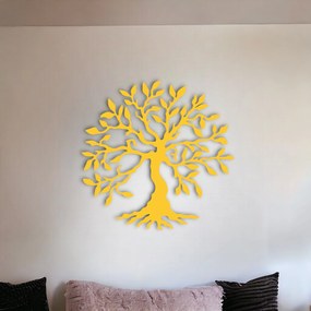 Strom života 11 - kovový obraz na zeď Velikost: 100cm, Barva: Yellow