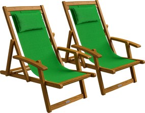 Deuba Zahradní lehátko sada 2 ks zelená