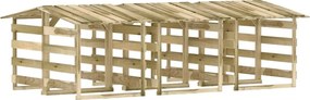vidaXL Pergoly se střechou 6 ks 100x90x100 cm impregnovaná borovice [3096647]
