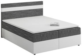 Manželská postel Boxspring 160x200 cm Mimosa Comfort (melírovaná šedá + bílá) (s roštem a matrací). 1056233