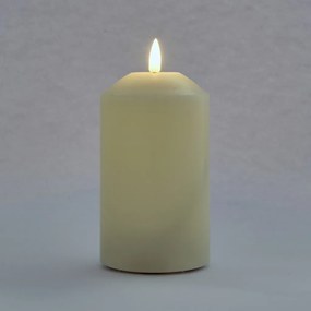 LED svíčka z pravého vosku na baterie, ø 7,5 × 12,5 cm, mandlová, 2× AA