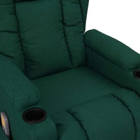 Elektrické masážní křeslo tmavě zelené textil 3098795