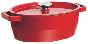 Pyrex Litinový kastrol s poklicí 4 l, 29 x 21 cm, červená, 4 l