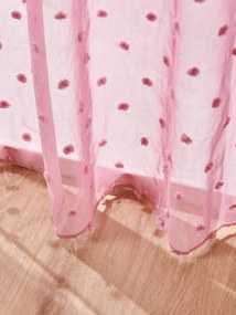 Sinsay - Záclona s páskou a puntíkovým vzorem - pastelová růžová