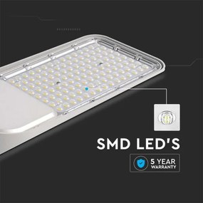 LED Pouliční lampa SAMSUNG CHIP LED/50W/230V 6500K IP65 šedá