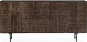 Tmavě hnědá komoda z mangového dřeva 160x75x40 cm Kalai – MOME