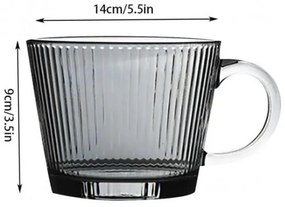 Flamenco Mystique Velký rýhovaný skleněný pohár grafitový šedý 380 ml 1 ks 177 SZK