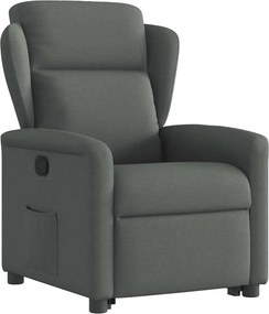 Zvedací polohovací křeslo tmavě šedé textil 3303135