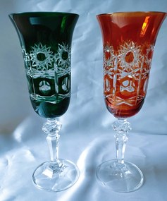 Vysoké barevné sklenice na šampaňské 150 ml, 2 ks - Vzor 5