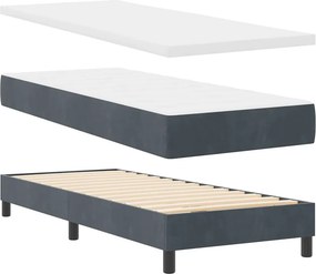 Postel s boxspringem s čelo Tmavě šedá 80 x 200 cm samet 3340305