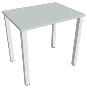 Stůl pracovní rovný 80 cm hl. 60 cm - Hobis Uni UE 800 Dekor stolové desky: šedá, Barva nohou: bílá