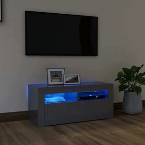 vidaXL TV skříňka s LED osvětlením 90 x 35 x 40 cm [804320] Barva: kouřový dub