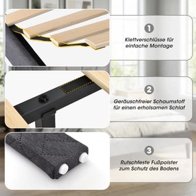 Costway Rám manželské postele s výškově nastavitelným – 140 × 200 cm