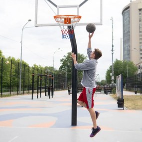 Costway Ø45 cm Sálový basketbalový koš s kroužkem a síťkou Mini basketbalový koš