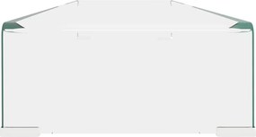 TV stolek / podstavec na monitor čiré sklo 110x30x13 cm 244132