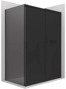 Cerano Santoro, sprchová zástěna 70x195 cm, 6mm šedé sklo, černý profil, CER-CER-424996