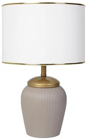 Stolní lampa RAMZES 1xE27/40W/230V bílá/béžová