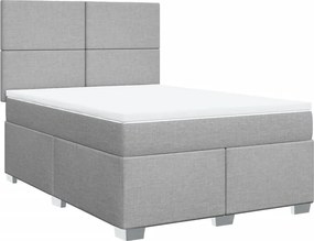 Box spring postel s matrací světle šedá 160 x 200 cm textil 3292832
