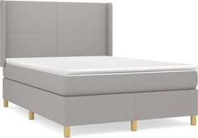 Box spring postel s matrací světle šedá 140 x 190 cm textil 3131825