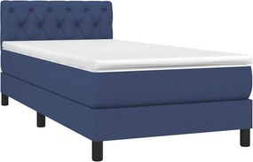 Box spring postel s matrací a LED modrá 80 x 200 cm textil 3133355