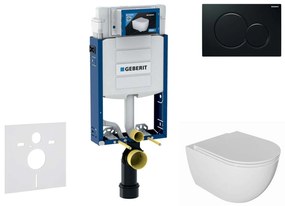 Geberit Kombifix - Set předstěnové instalace, klozetu Oudee a sedátka softclose, tlačítko Sigma01, černá SANI15CA5113