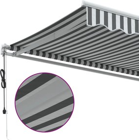 Automatická zatahovací markýza antracitová a bílá 500 x 350 cm 3215802