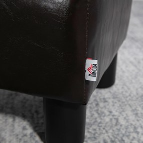 HOMCOM Taburet na nohy, obdélníkový otoman, podnožka, imitace kůže, do 100 kg, do obývacího pokoje, káva