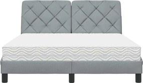 Postel s matrací světle šedá 140 x 190 cm textil 3310734