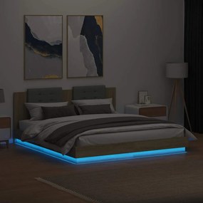 Rám postele s čelem a LED osvětlením dub sonoma 160x200 cm 3209998