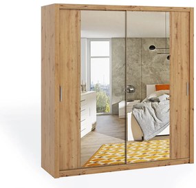 GiB Meble Šatní skříň Bono SZ200 se zrcadlem Barva: Dub Artisan