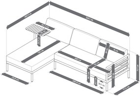 Tchibo - Prémiová zahradní rohová sedací souprava »Elin« - barva: černá