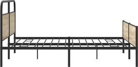 Kovový rám postele bez matrace kouřový dub 150 x 200 cm 3318678