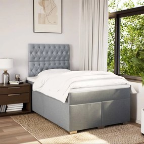 Box spring postel s matrací světle šedá 120 x 200 cm textil 3292762