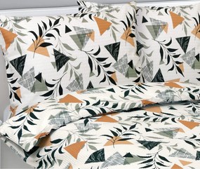 Povlečení krepové Krémová,Oranžová,Šedá 80/207 - 140x220, 70x90 cm